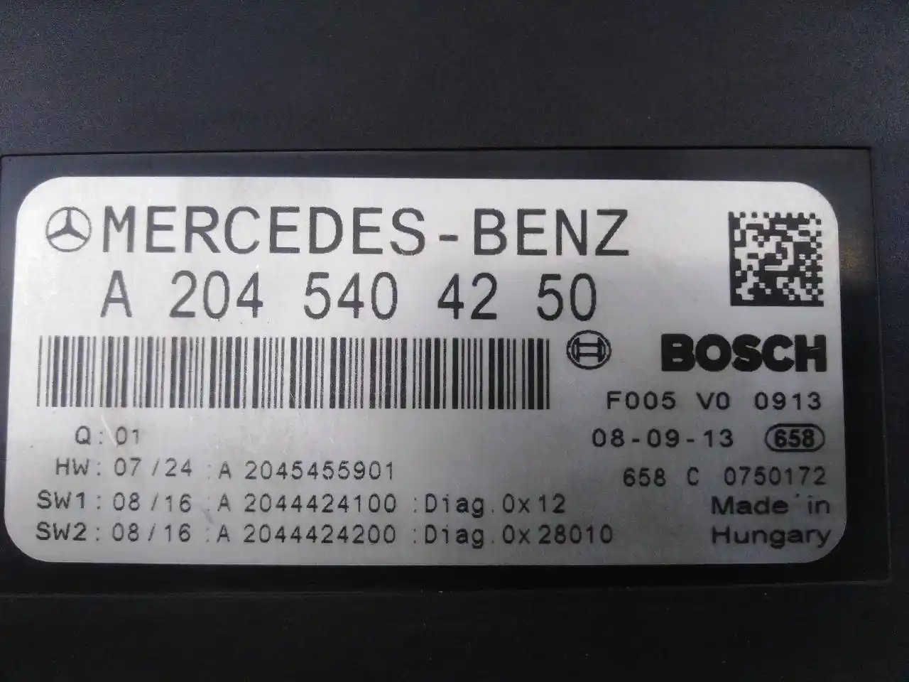 Fuse box unit mercedes clase c w201 berlina 2.2 cdi a2045404250 e3-a1-7 ...